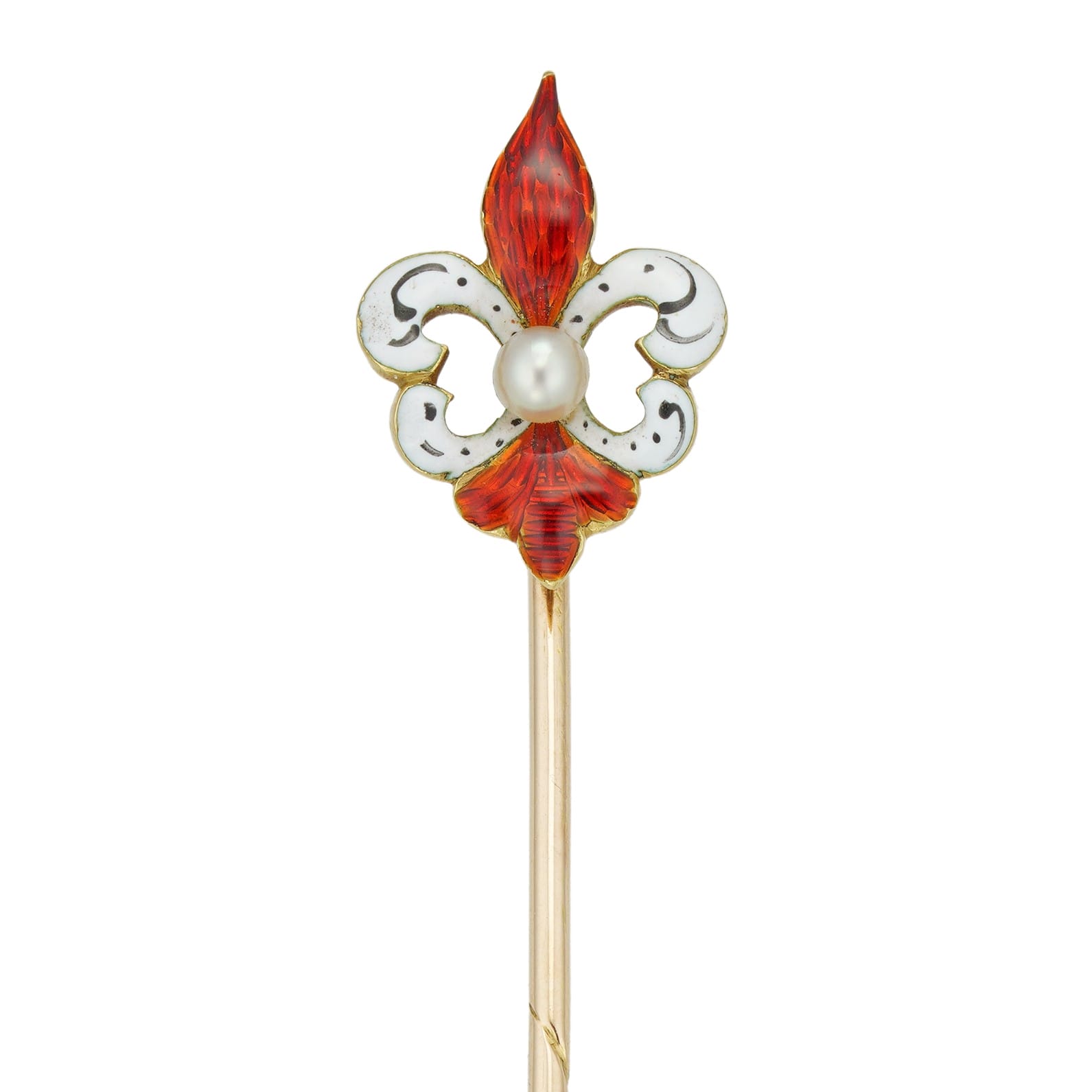 An Edwardian Fleur-de-lis Enamel And Pearl Stickpin – Bentley & Skinner ...