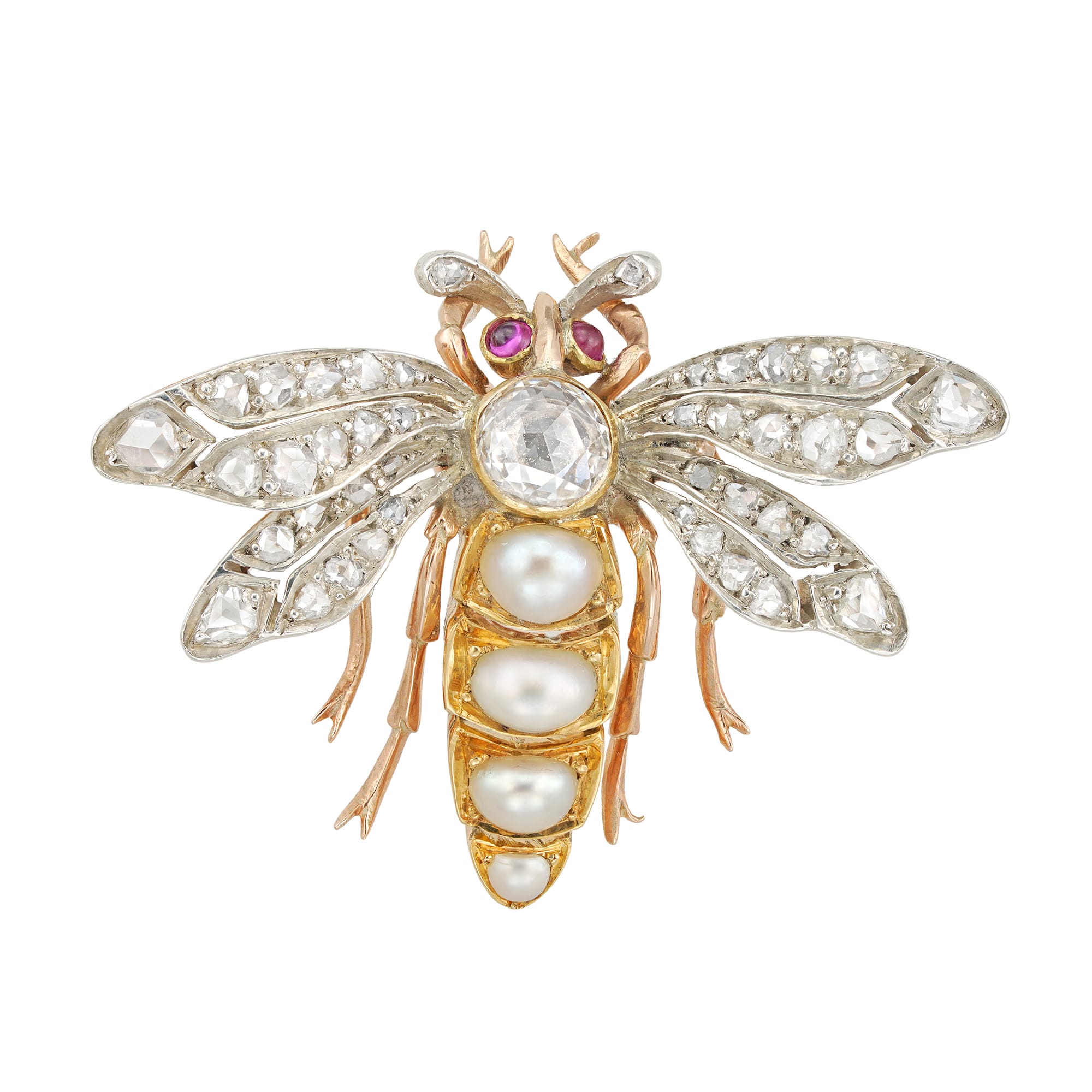 A late Victorian diamond, pearl and ruby dragonfly brooch – Bentley ...