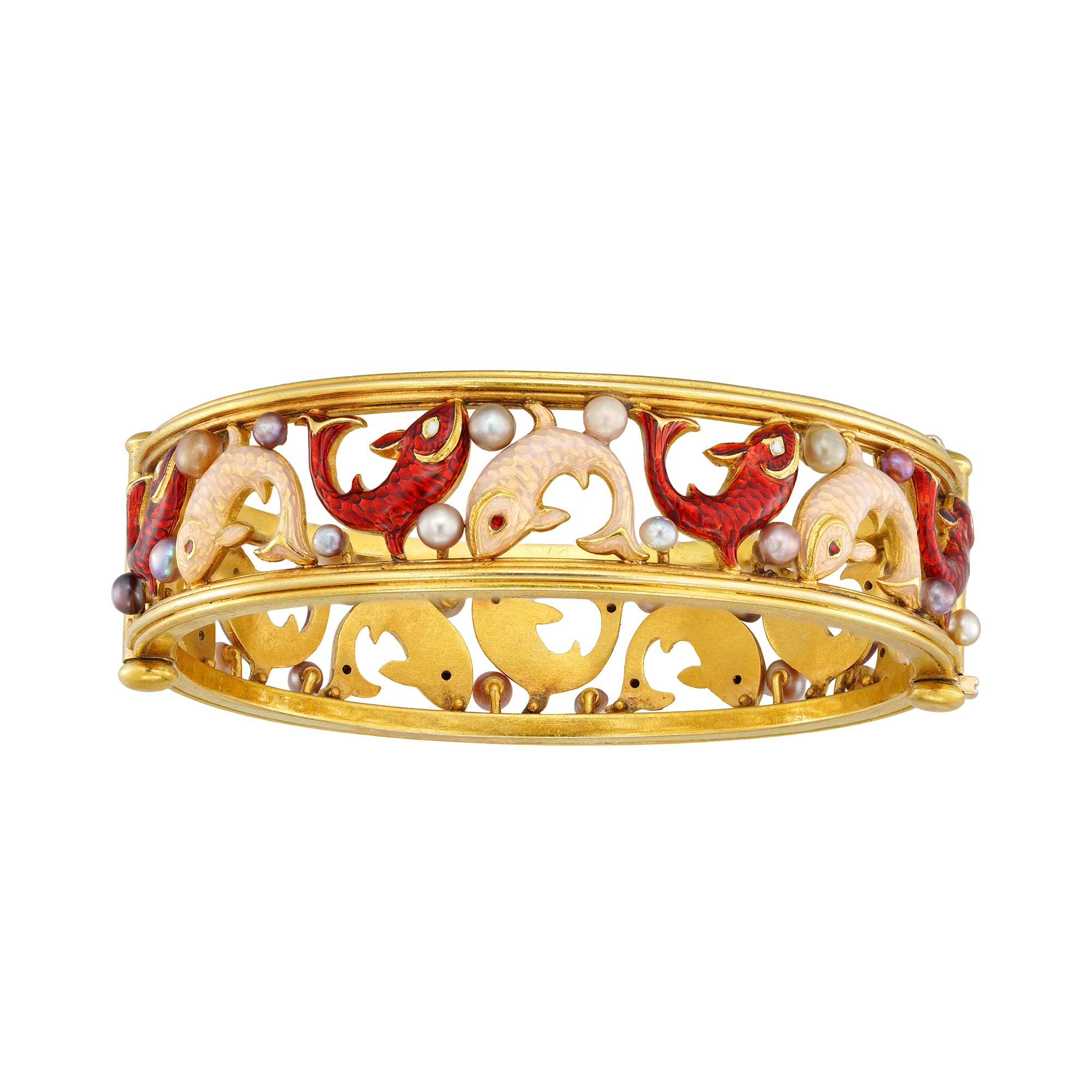 A polychrome enamel, pearl, and gold bangle by Phillips – Bentley ...