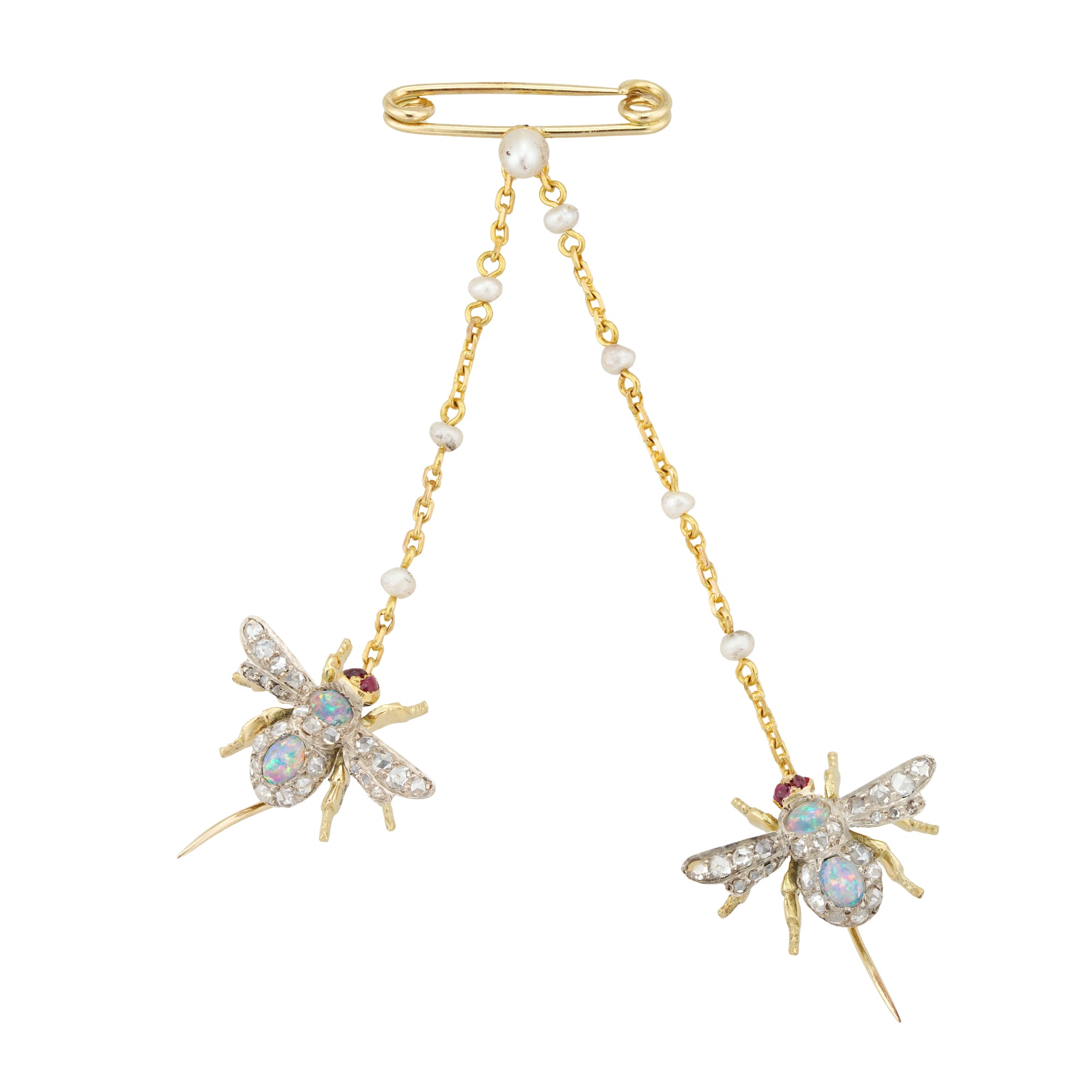 A pair of Victorian multigem-set bee scatter pin brooches – Bentley ...