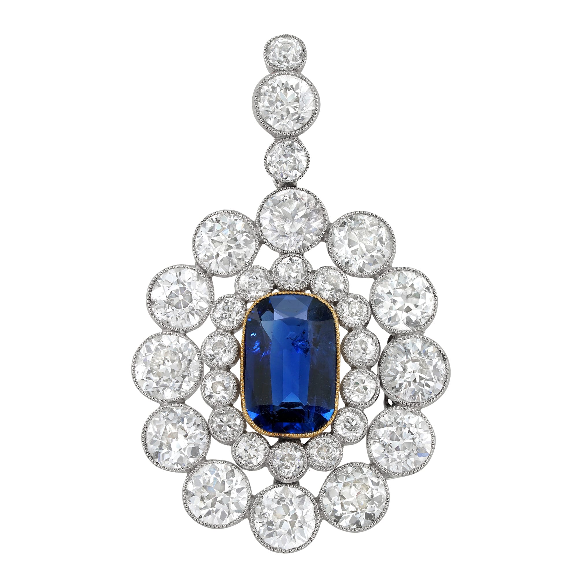 An Edwardian sapphire and diamond pendant/brooch – Bentley & Skinner ...