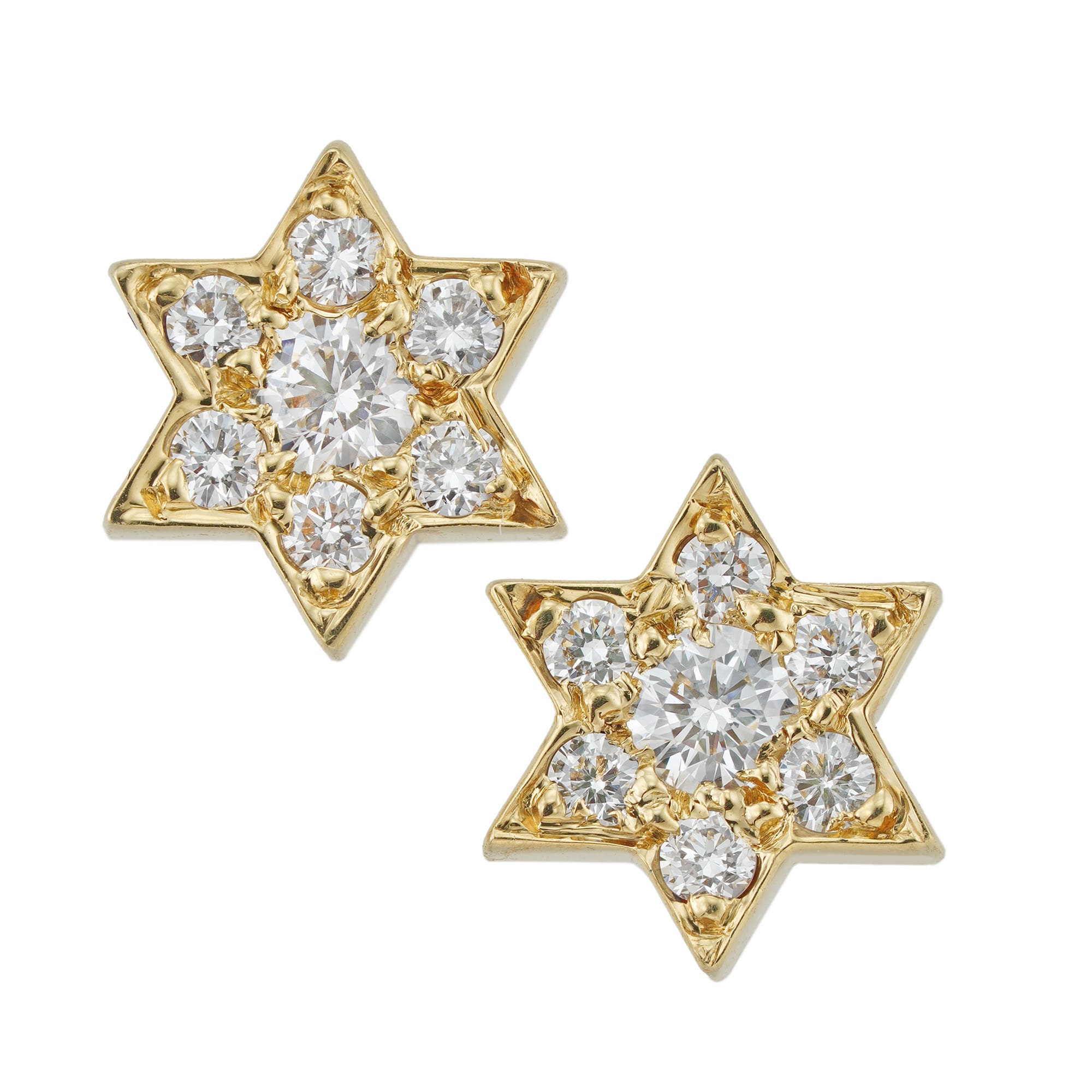 A pair of diamond and gold star stud earrings – Bentley & Skinner – The ...