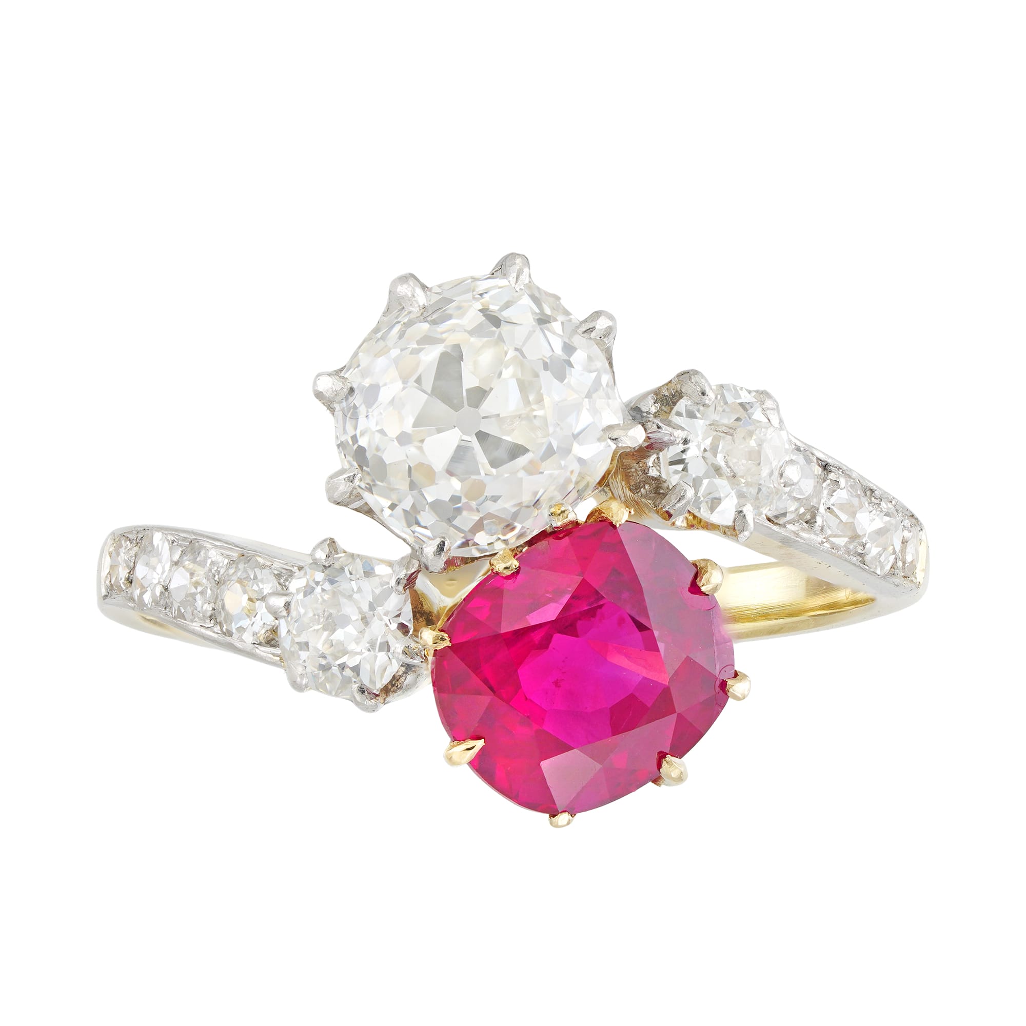 An early 20th century ruby and diamond cross over ring – Bentley ...
